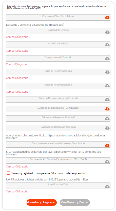Cómo cargar mis documentos adicionales – Profesores AOL