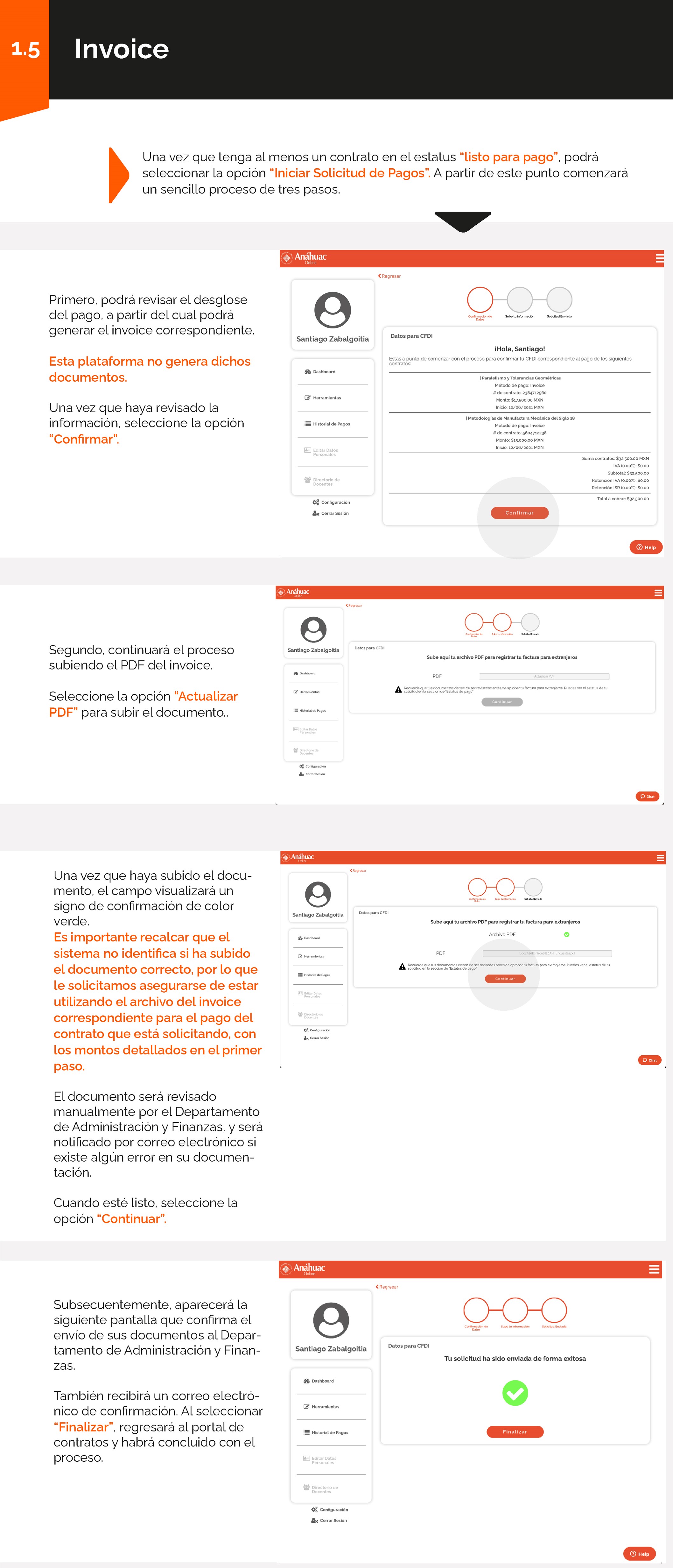 Pago por Invoice – Profesores AOL